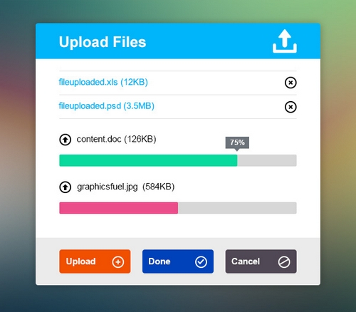 15 Free Upload Files UI PSD Templates 15 Free Upload Files UI PSD Templates